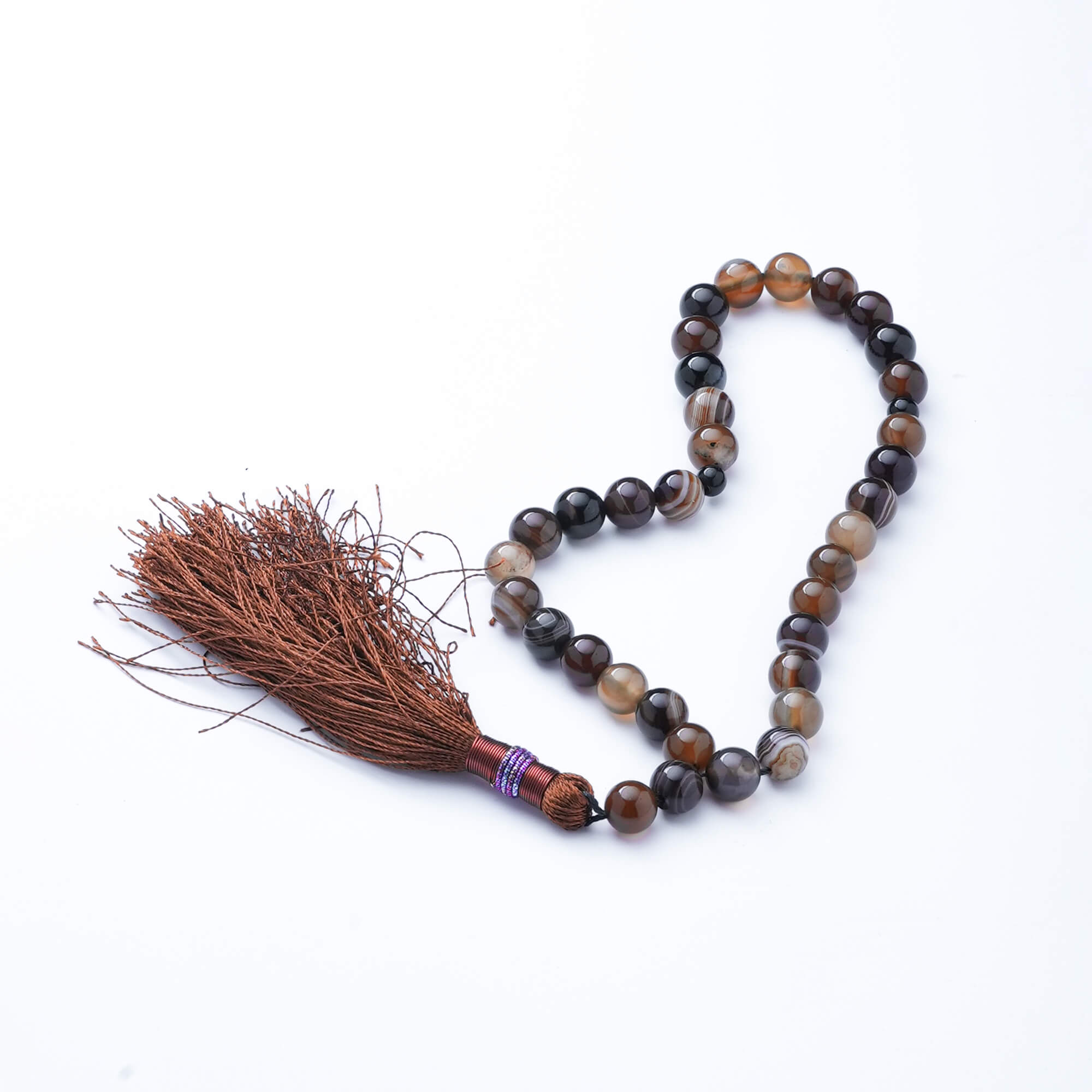 Brown Aqeeq Stone Tasbih (10mm 33 Beads) – Al Sujood