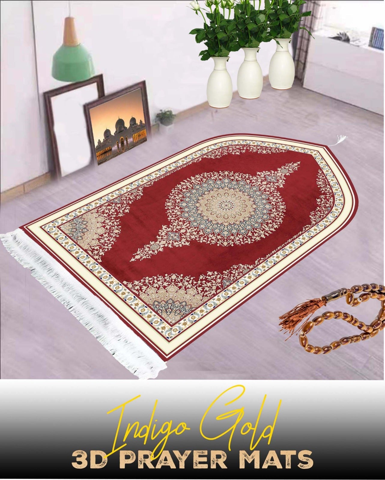 Luxurious Carpet Style 3D Prayer Mat | Imported Janamaz – Al Sujood